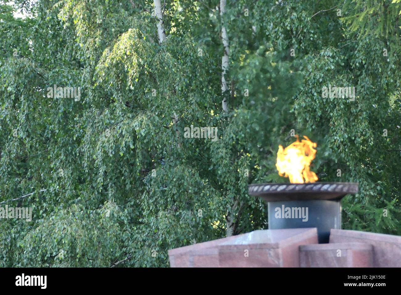 Eternal flame, constantly burning fire, a symbol of memory Stock Photo ...