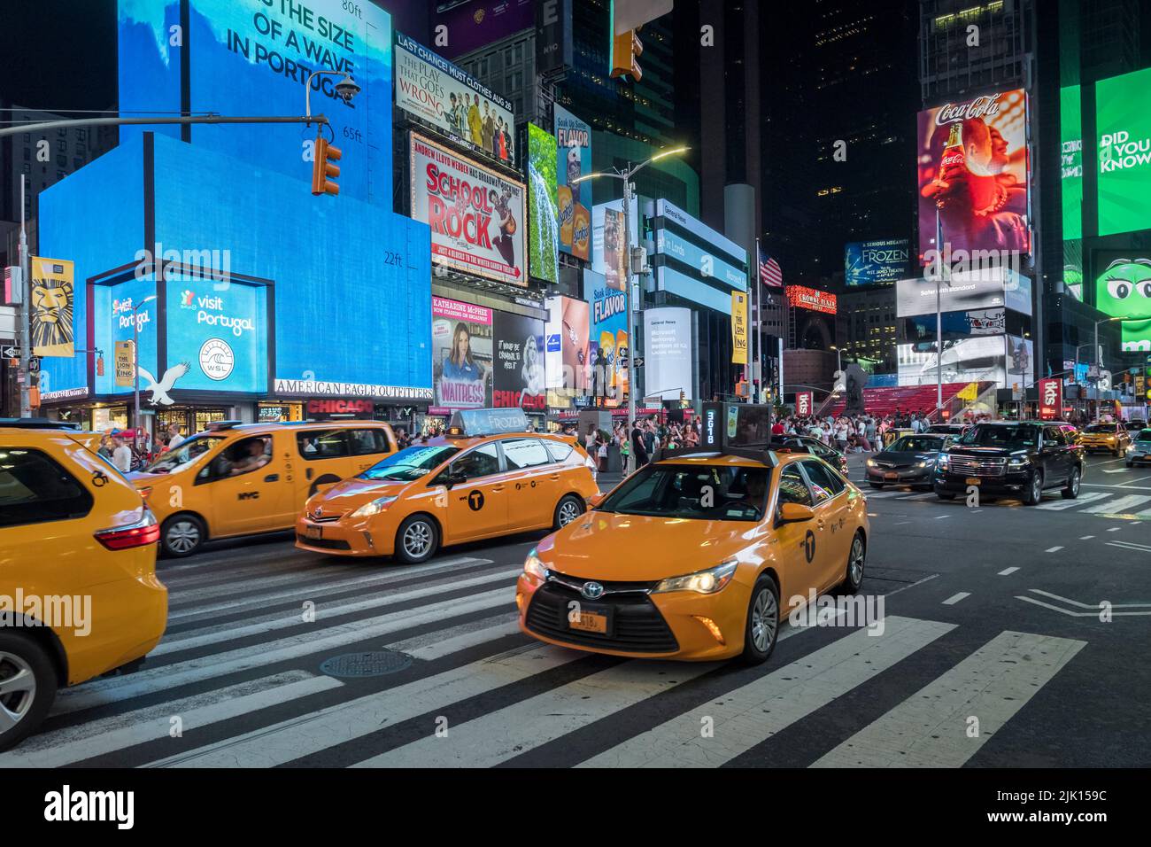 Times Square at night, Manhattan, New York, United States of America ...
