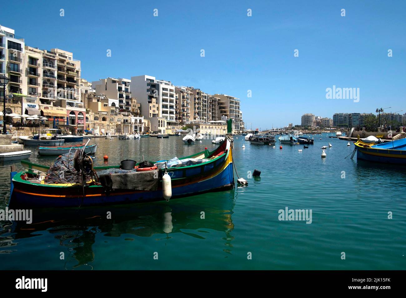St. Giulian (St. Julian) Bay, Malta, Mediterranean, Europe Stock Photo ...
