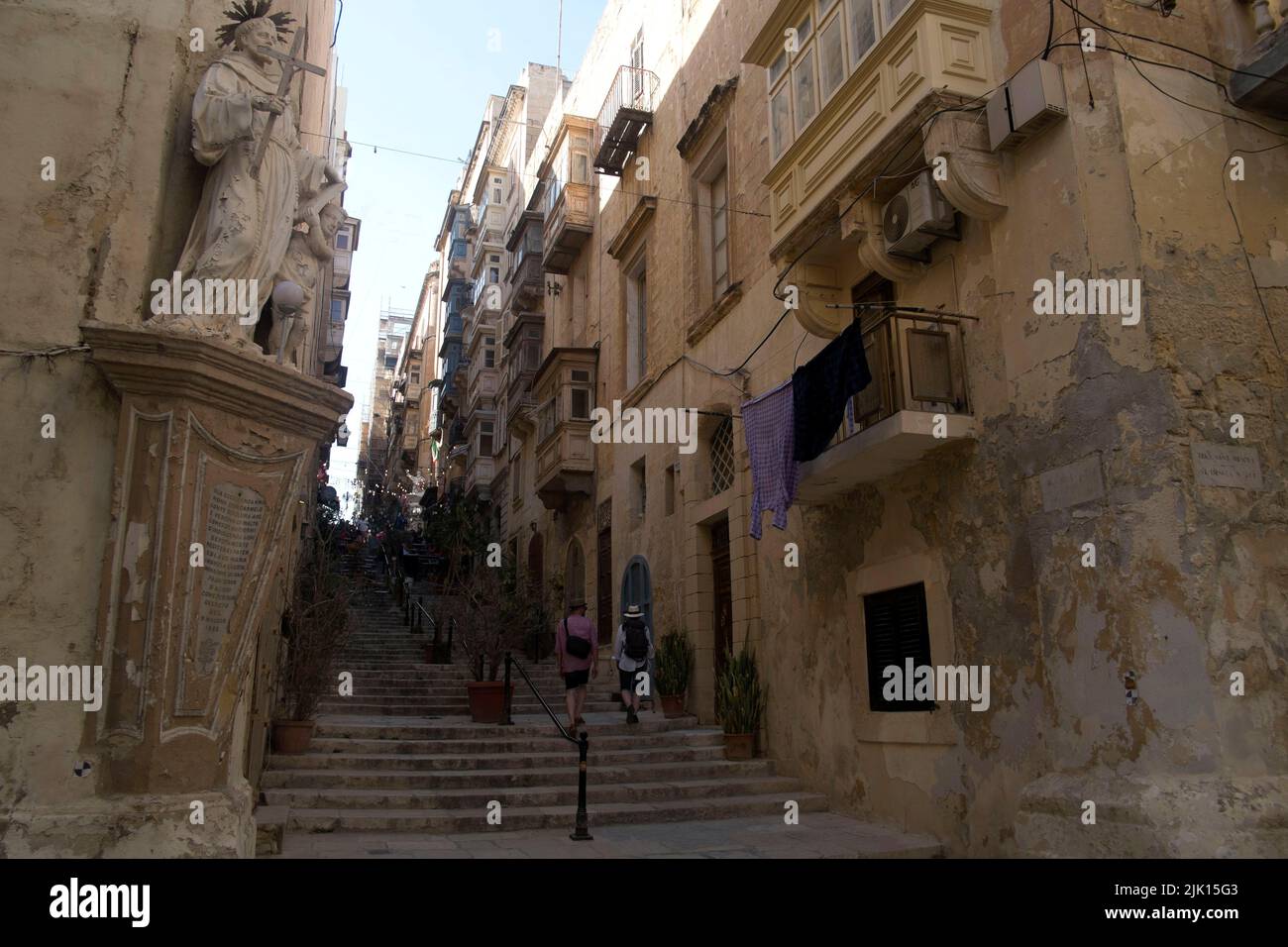Streets of valletta steps hi-res stock photography and images - Alamy