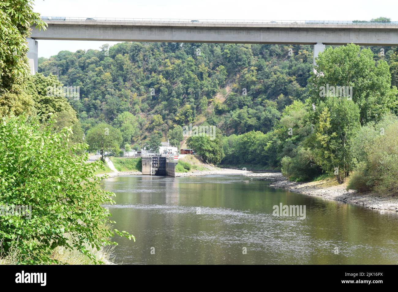 Lahn with the river lock Stock Photo - Alamy