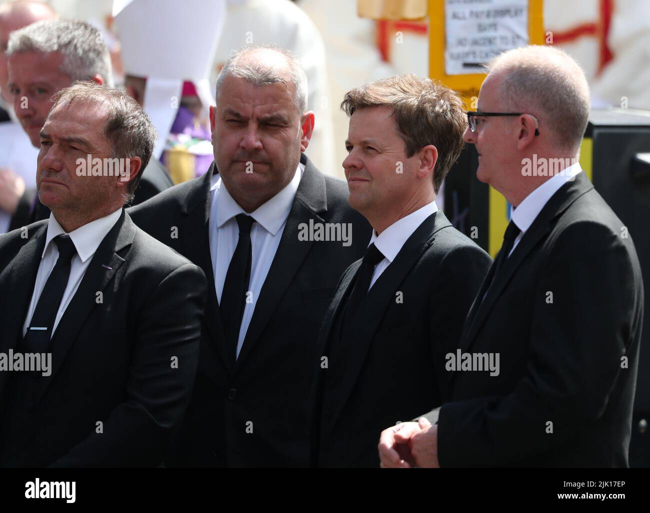 Declan Donnelly (second right) outside St Mary's Cathedral, Newcastle ...