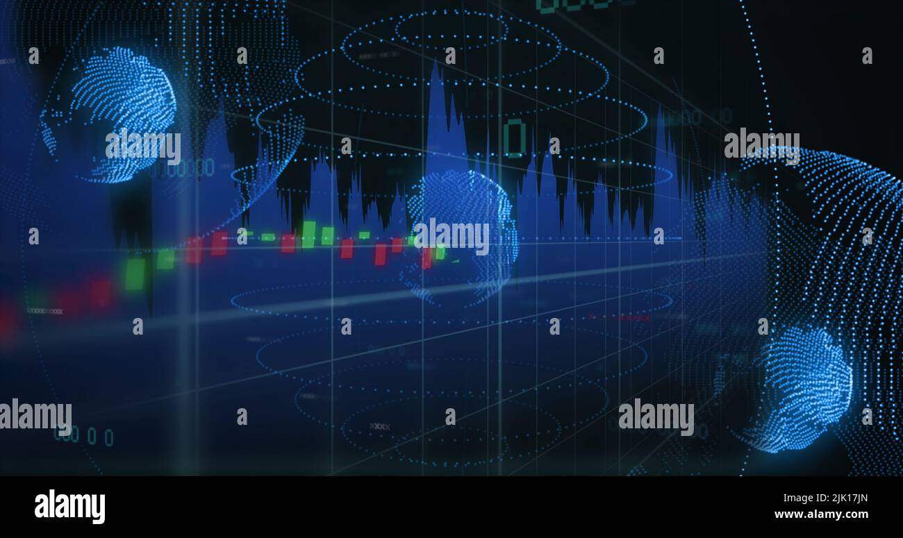 Image of data processing over globe Stock Photo - Alamy