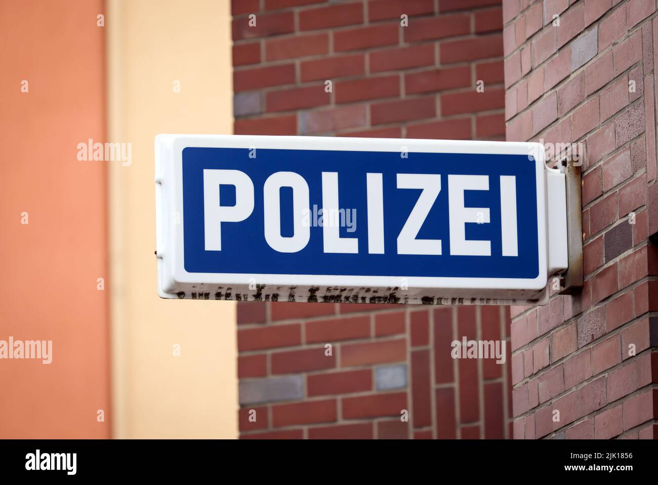 Duesseldorf, North Rhine-Westphalia, Germany - sign police, police ...
