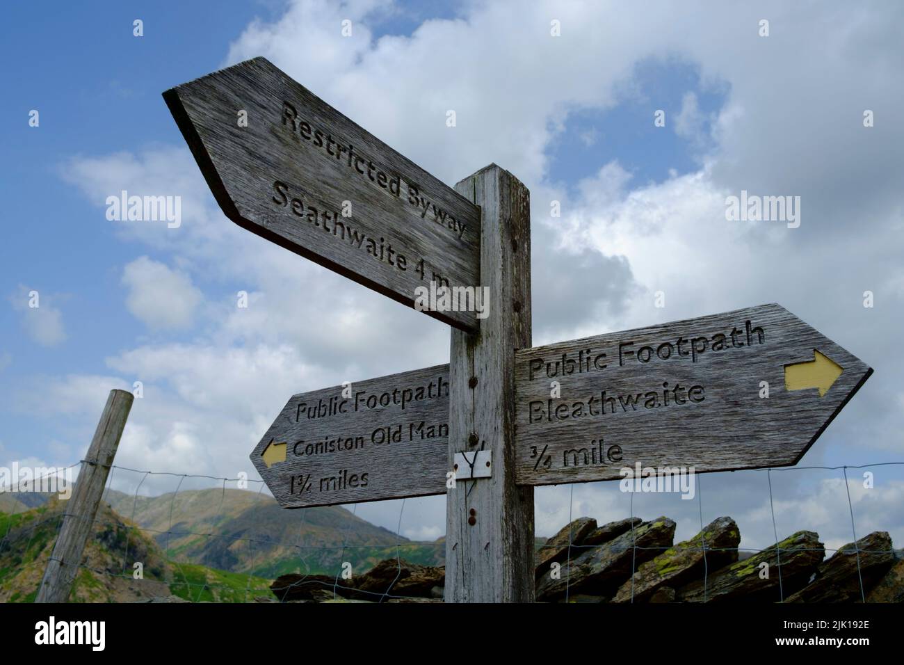 Old man od Coniston sign, the lake district, England Stock Photo - Alamy