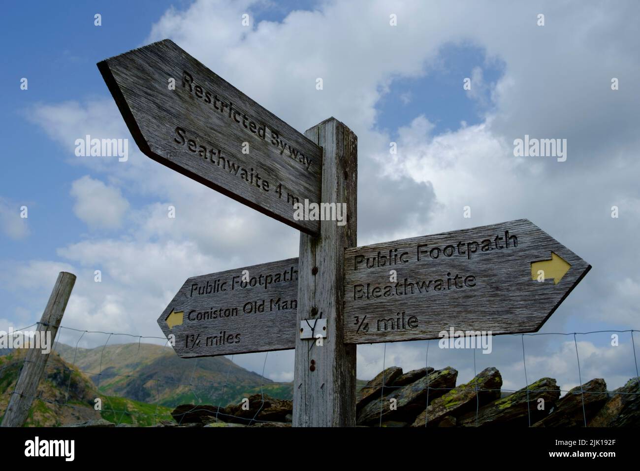 Old man od Coniston sign, the lake district, England Stock Photo - Alamy