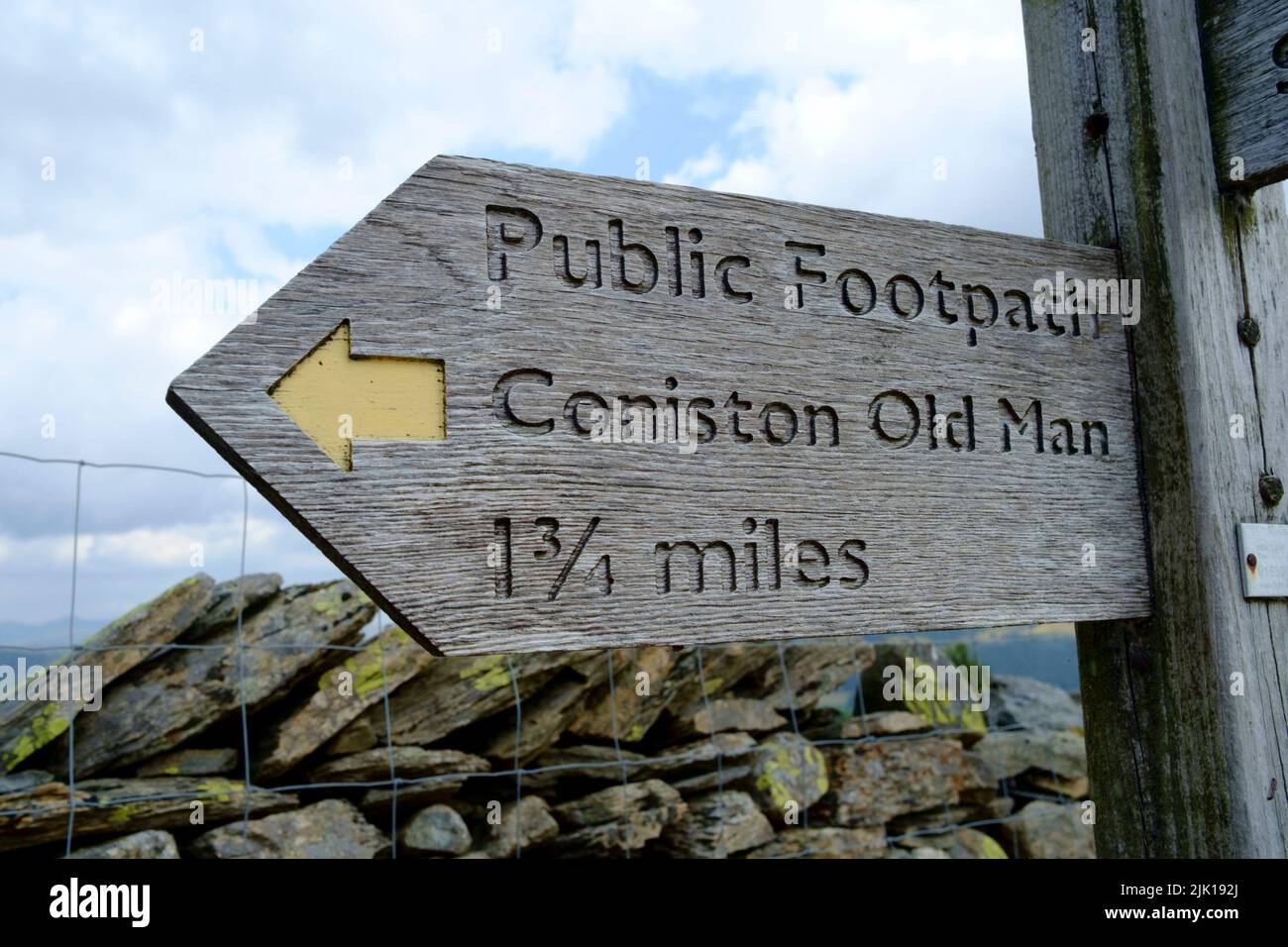Old man od Coniston sign, the lake district, England Stock Photo - Alamy