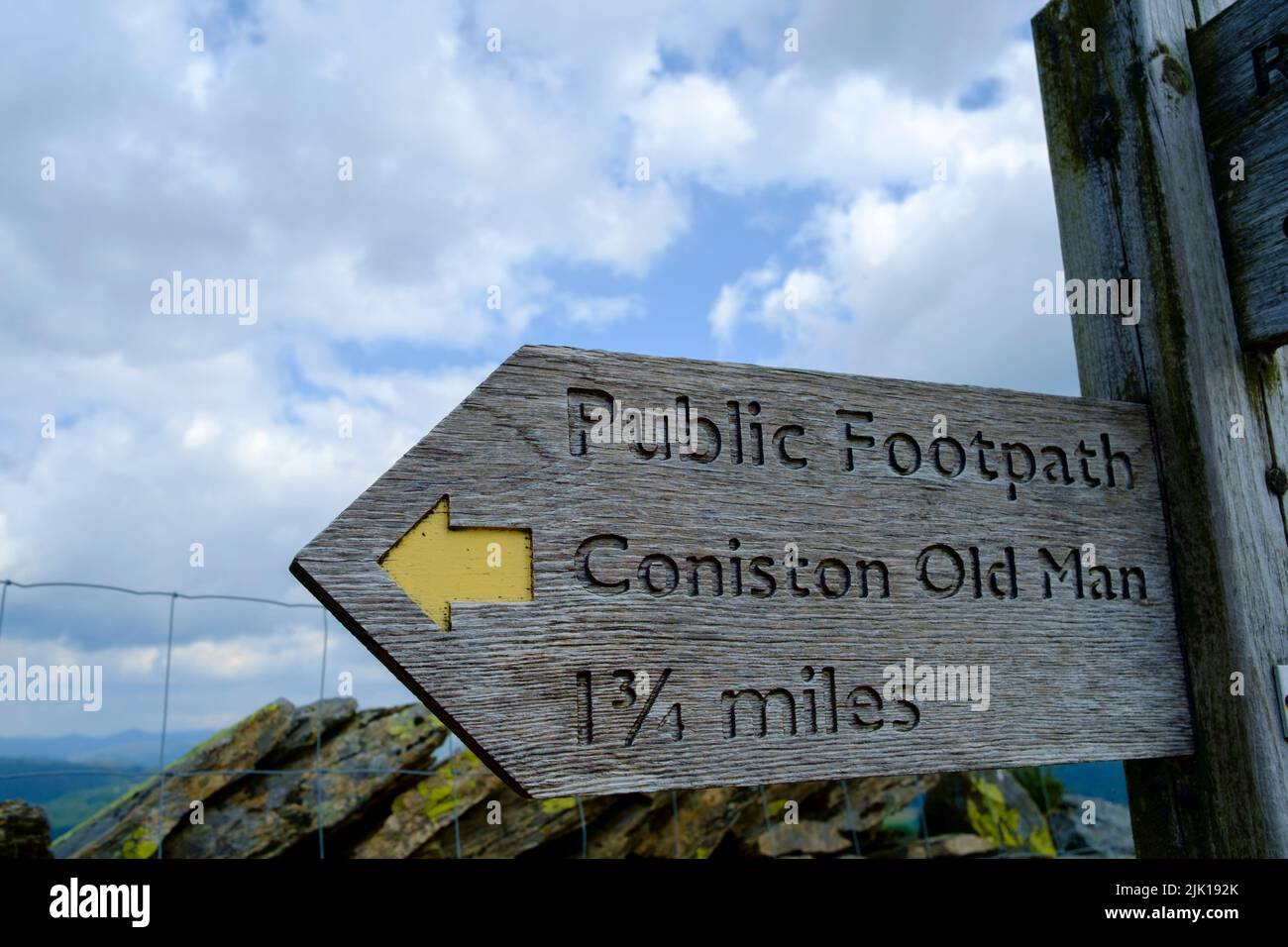 Old man od Coniston sign, the lake district, England Stock Photo - Alamy