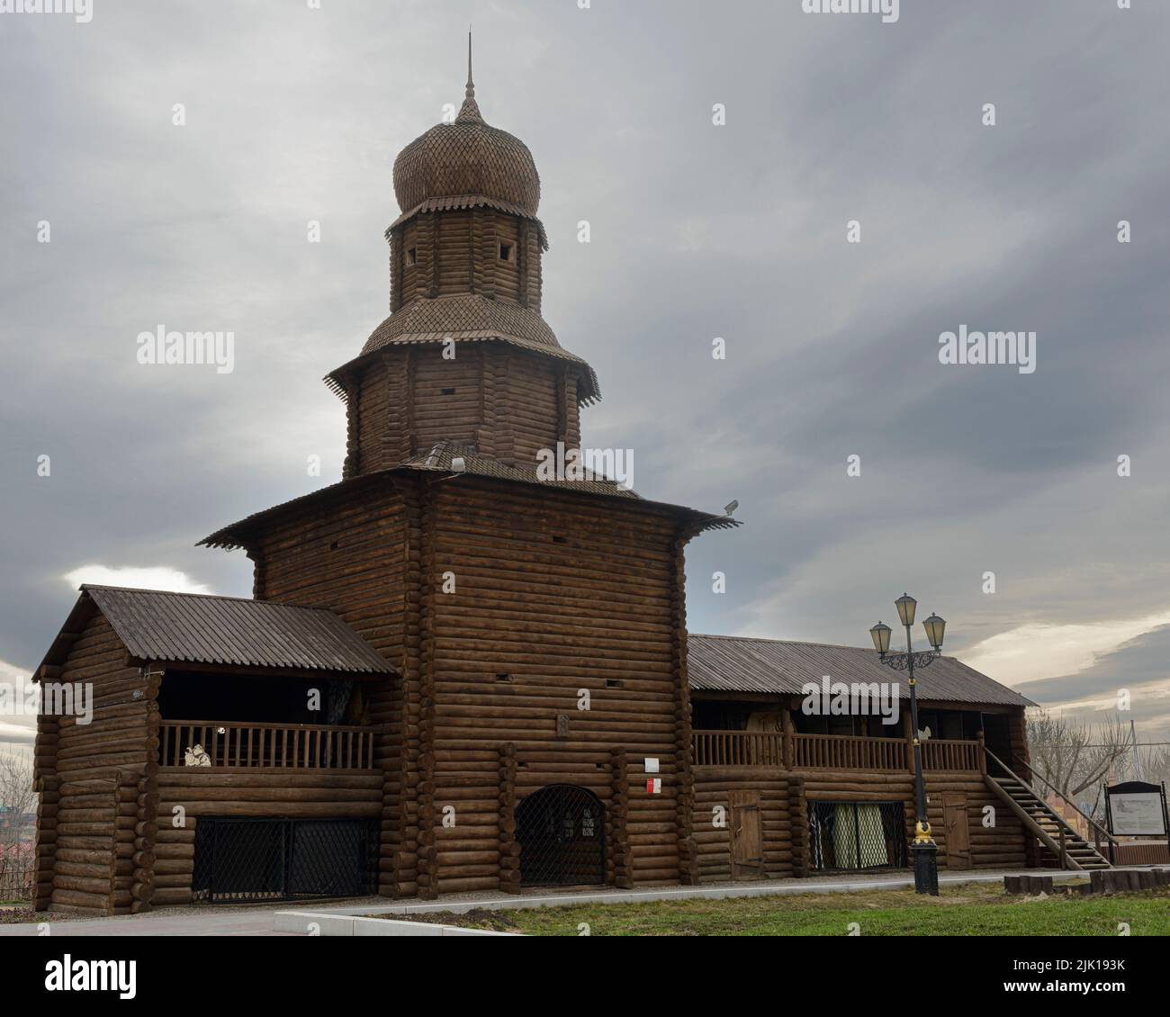 Reconstruction of original fort in Tomsk, Western Siberia, Russia. The ...