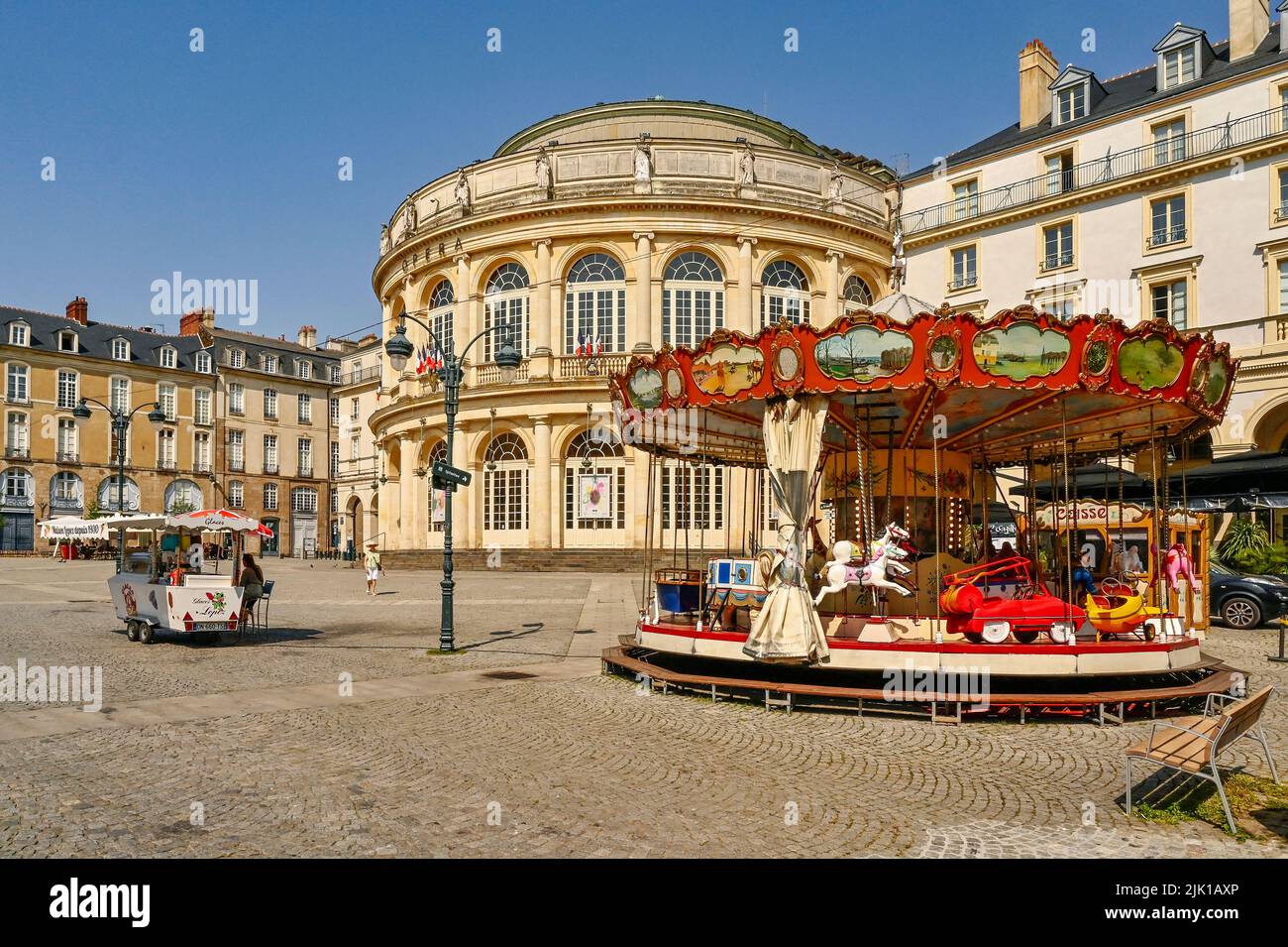 The town hall square "Place de la mairie" of Rennes, capital of ...