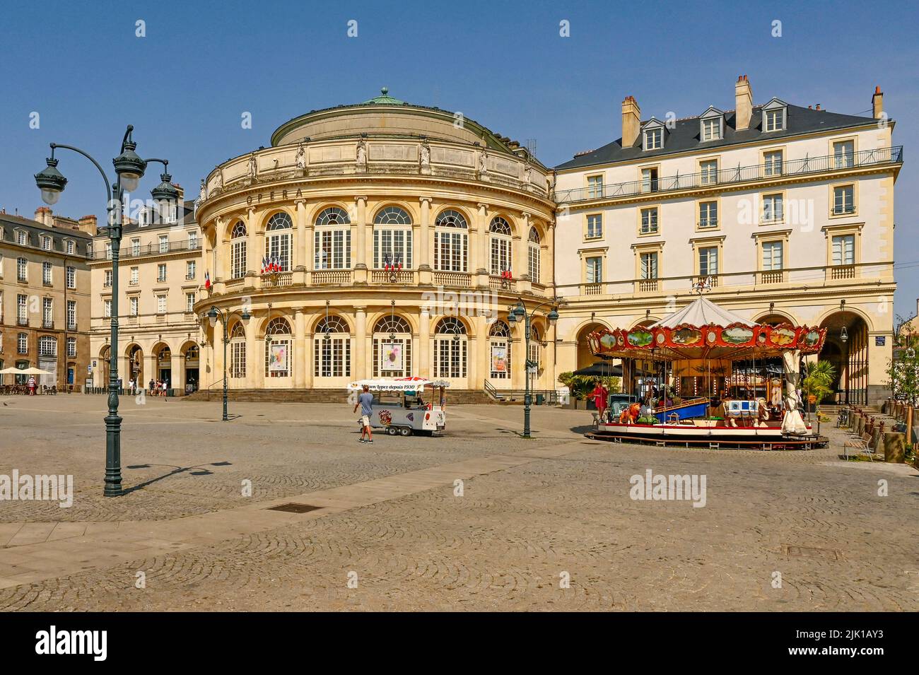The town hall square "Place de la mairie" of Rennes, capital of ...