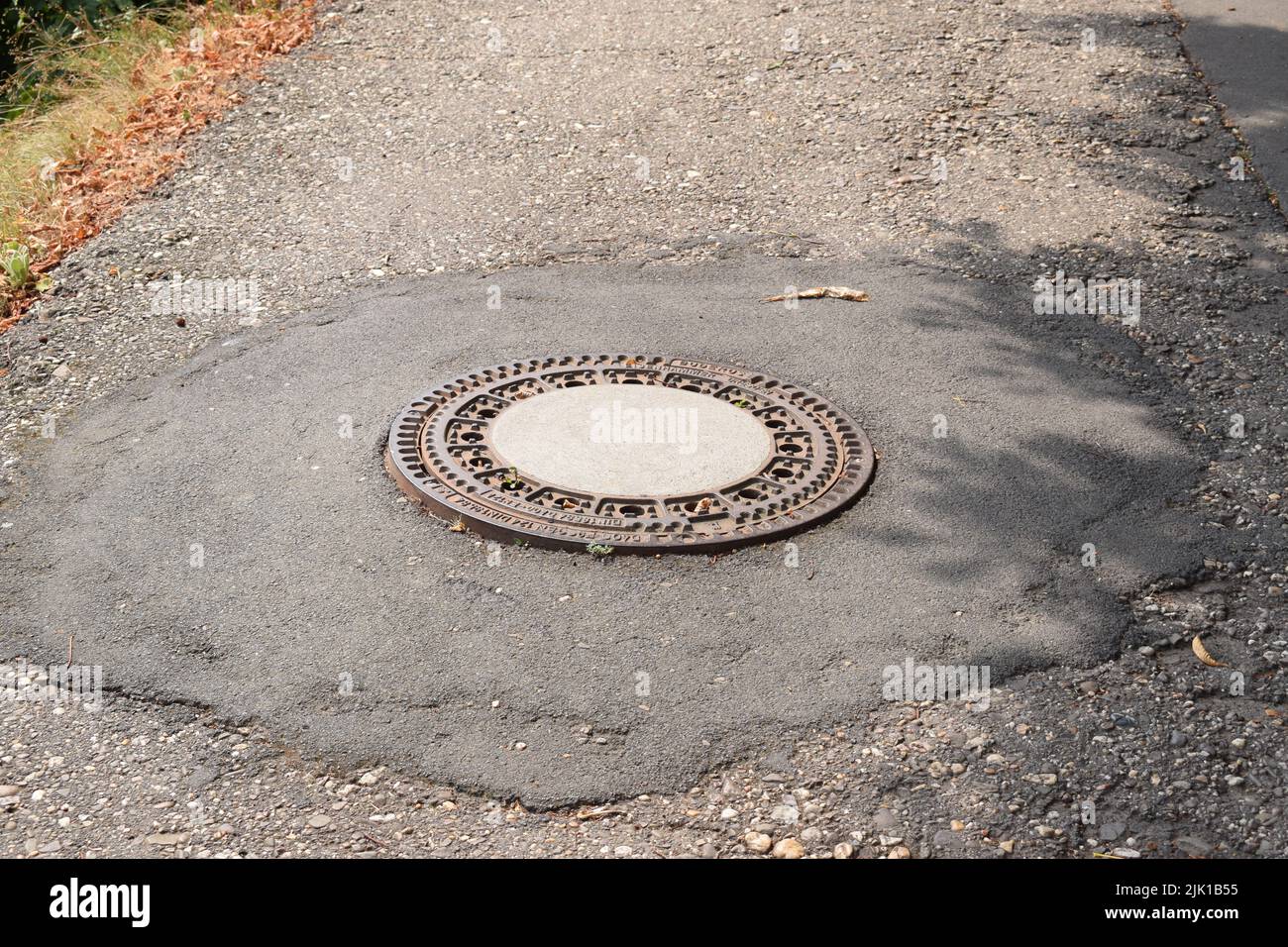 elevated drain cover that cannot work with much water Stock Photo - Alamy