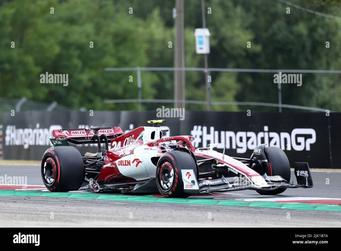 Guanyu Zhou of Alfa Romeo F1 Team on track during free practice 1 ahead ...