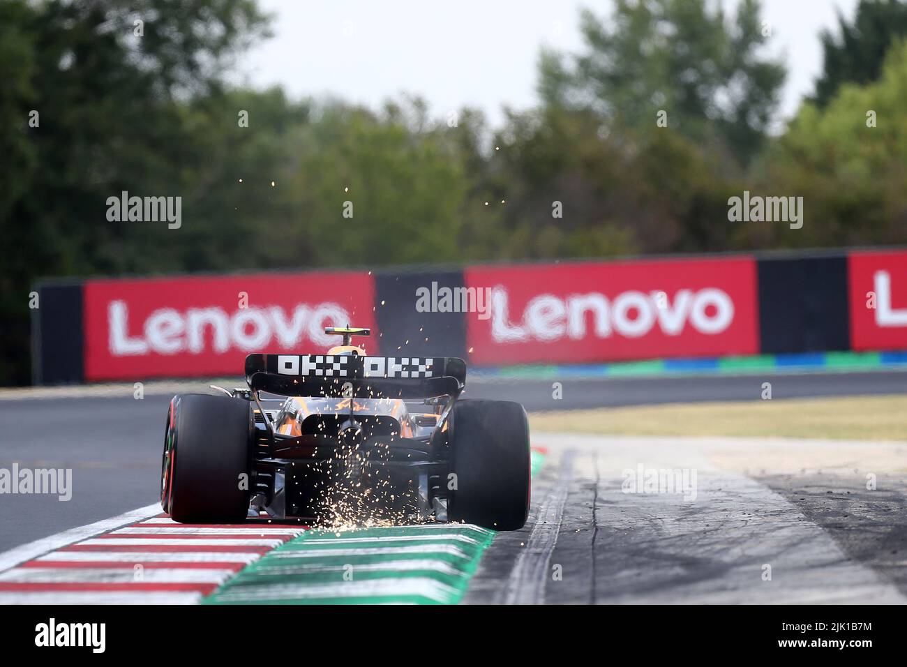 Lando Norris of McLaren on track during free practice 1 ahead of the F1 Grand Prix of Hungary ...