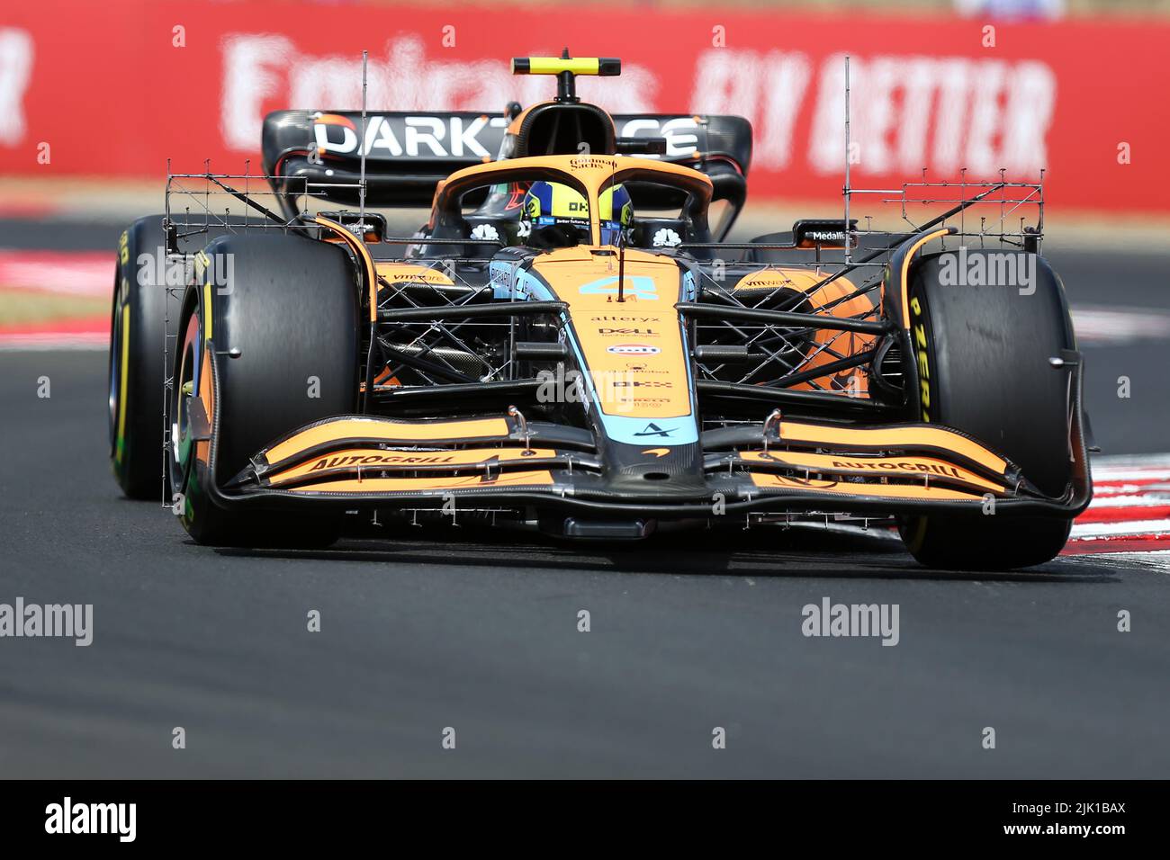 Lando Norris of McLaren on track during free practice 1 ahead of the F1 Grand Prix of Hungary ...