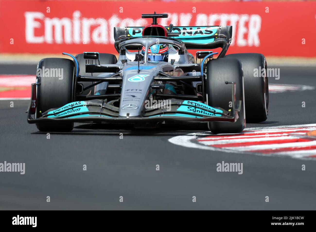George Russell of Mercedes AMG Petronas F1 Team on track during free ...