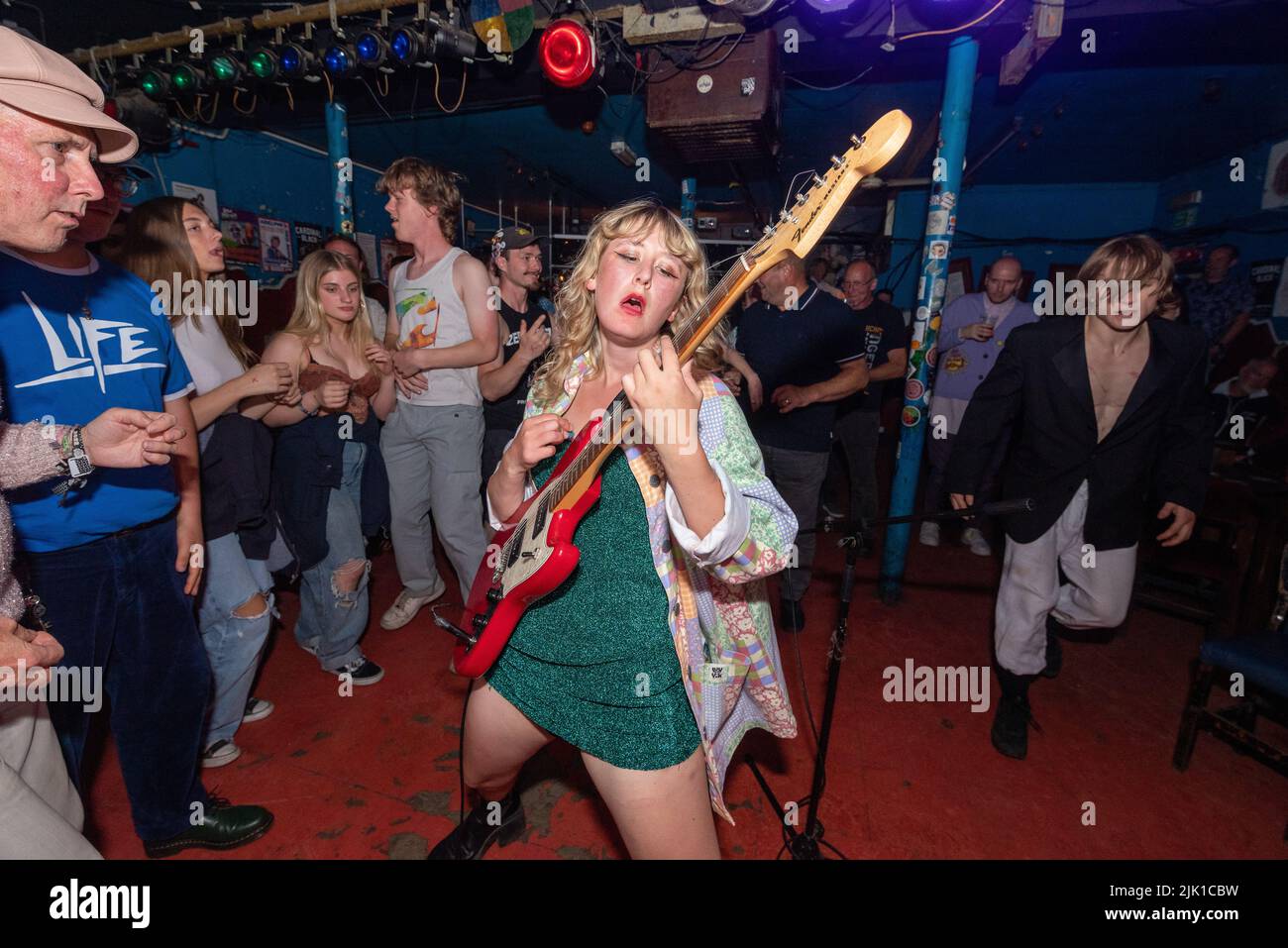 Hull, United Kingdom. 28th July, 2022. The Lambrini Girls perform at The New Adelphi headline on ...