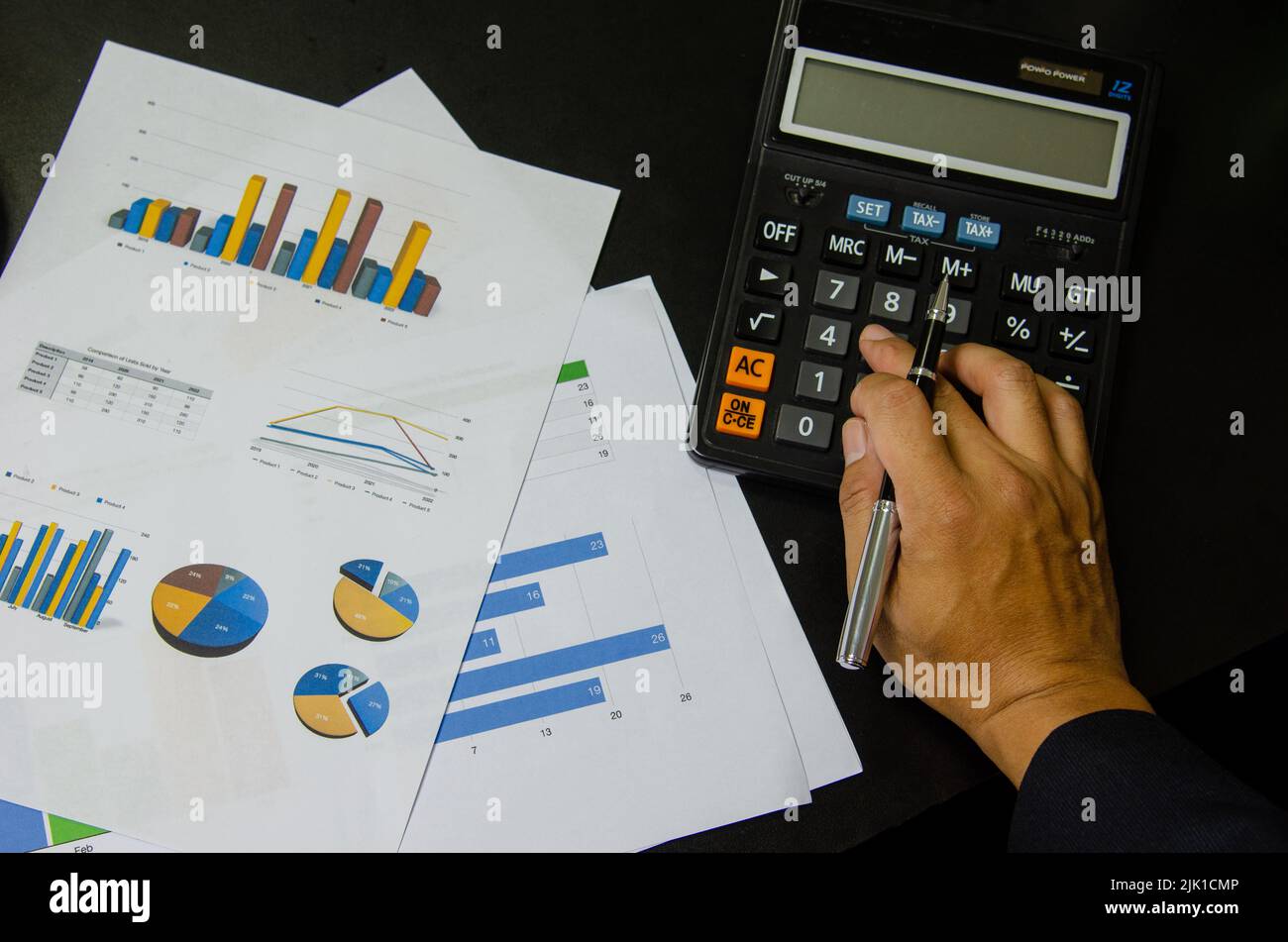 Top view document chart analysis diagram plan financial and graph ...