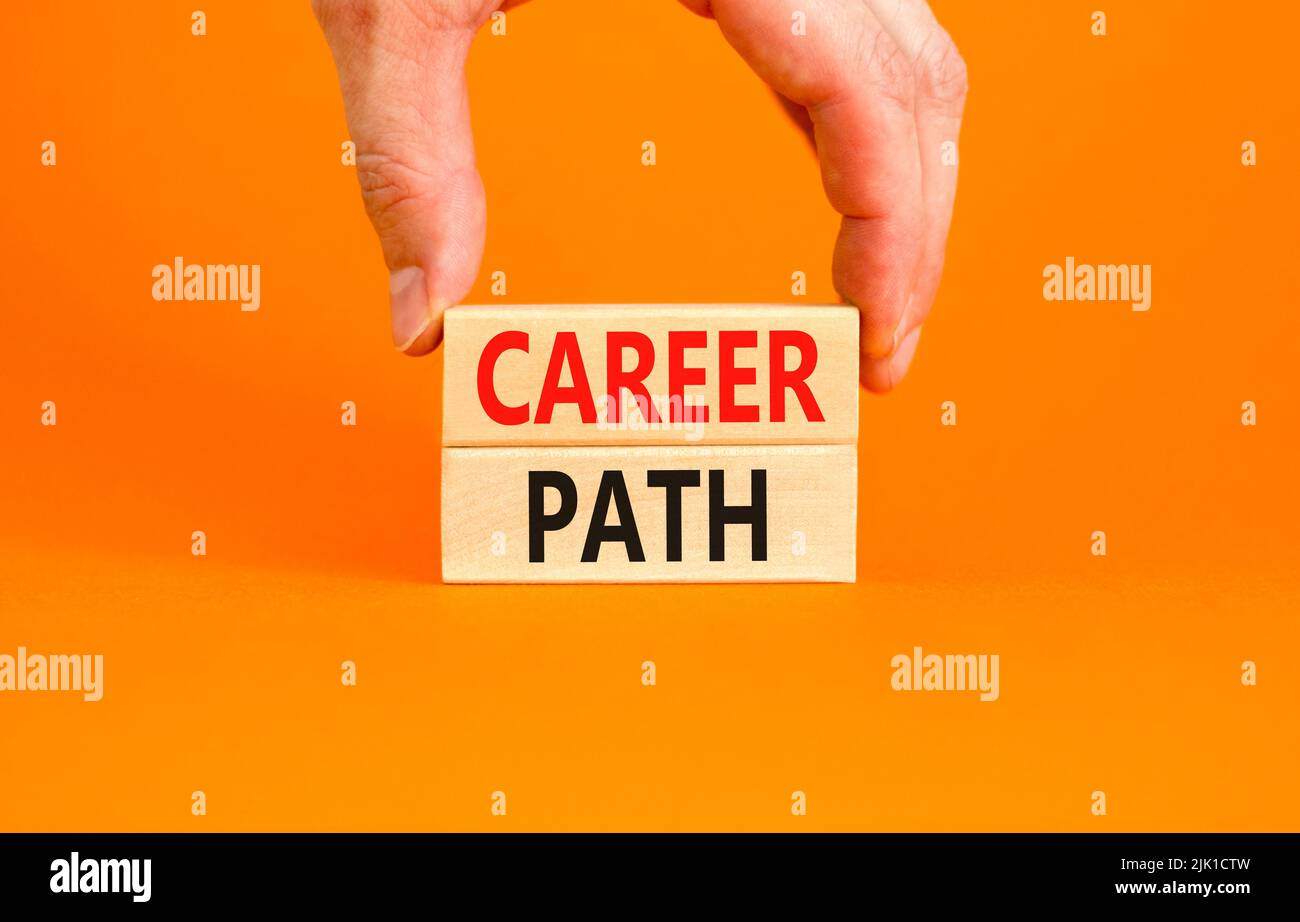 Career path symbol. Concept words Career path on wooden blocks on a ...