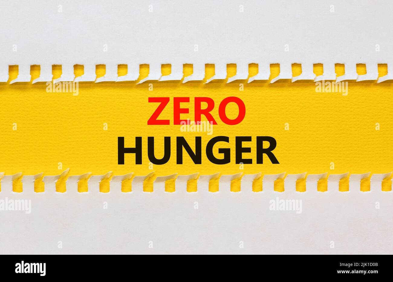 Zero hunger symbol. Concept words Zero hunger on yellow paper on a ...