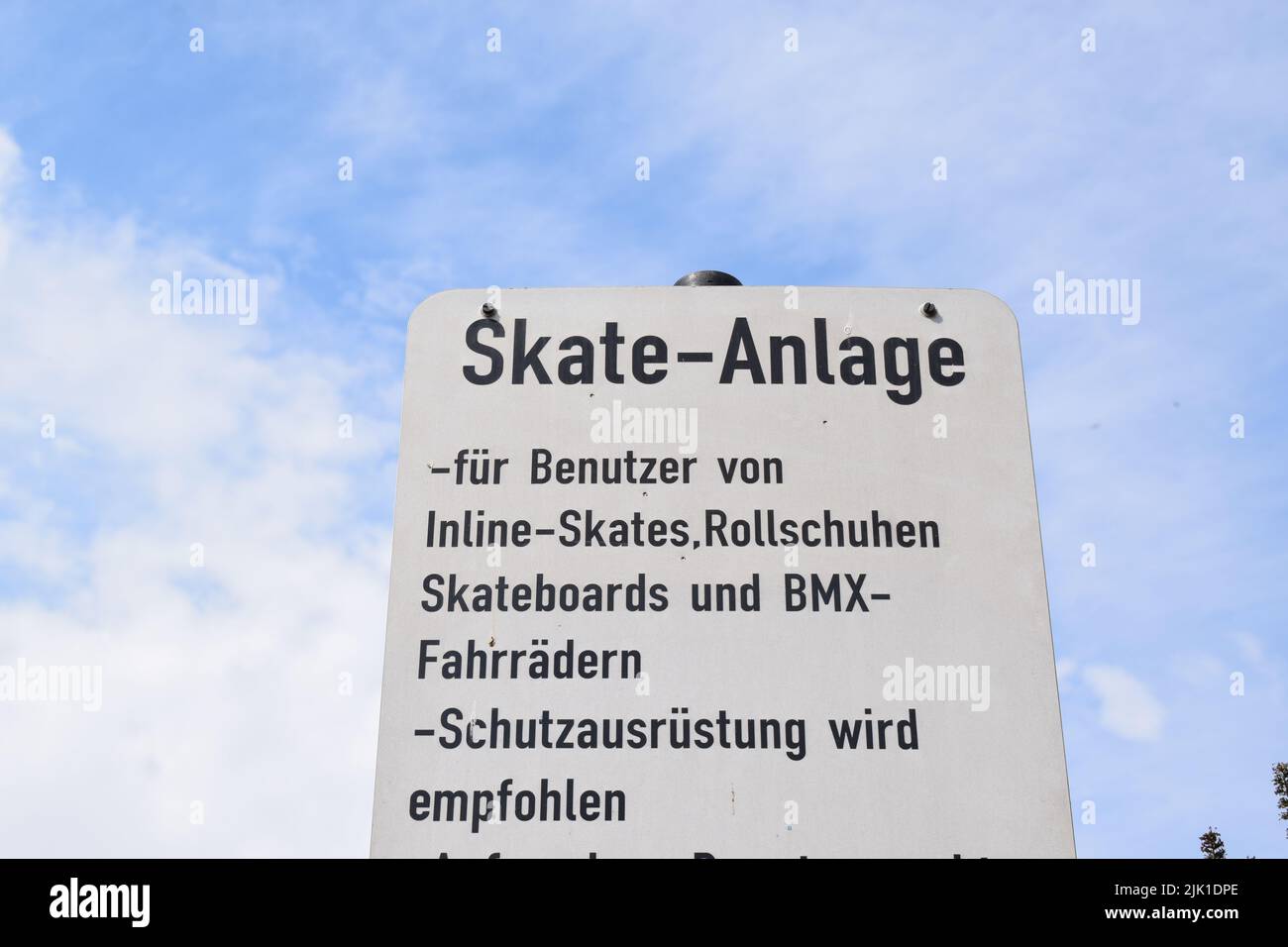 skate park sign in Germany Stock Photo - Alamy