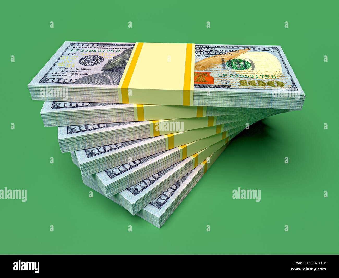 Big money stacks from dollars. Dollar finance conceptual. 3d rendering ...
