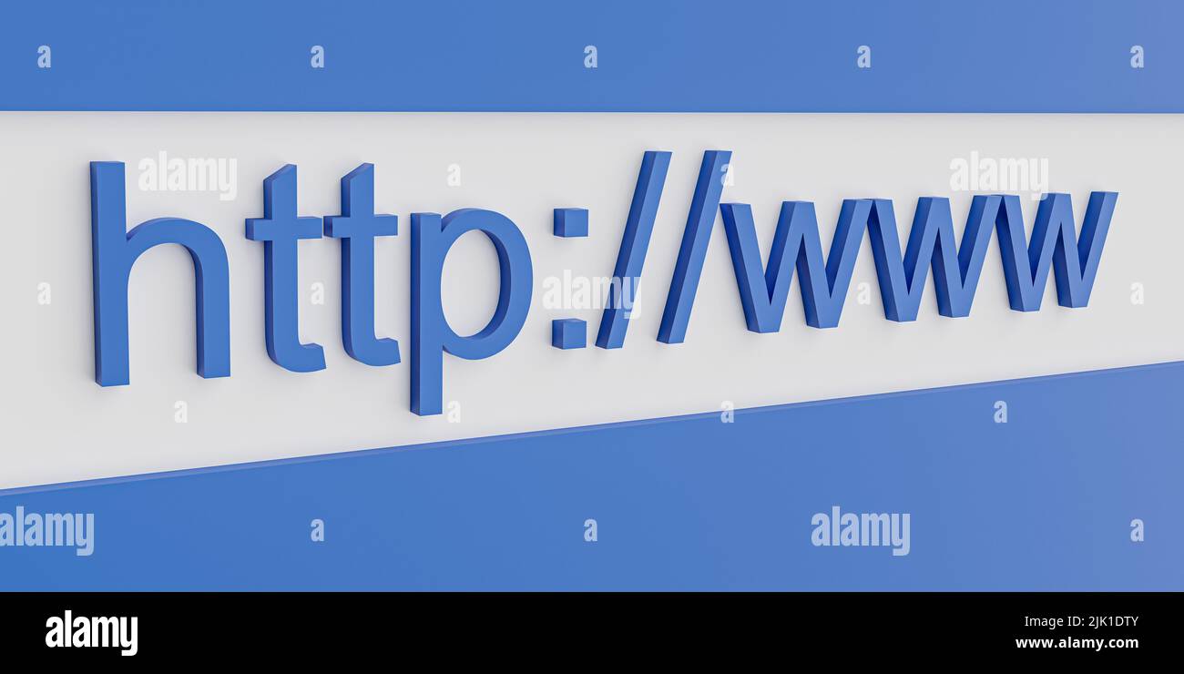 http www internet web address in search bar of browser. 3d rendering ...