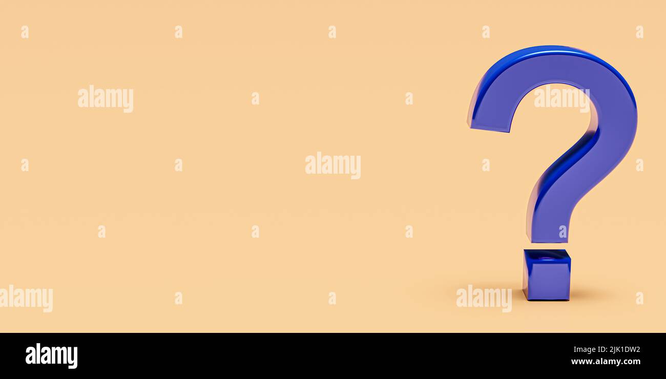 Question mark symbol with blank background. 3d rendering Stock Photo ...