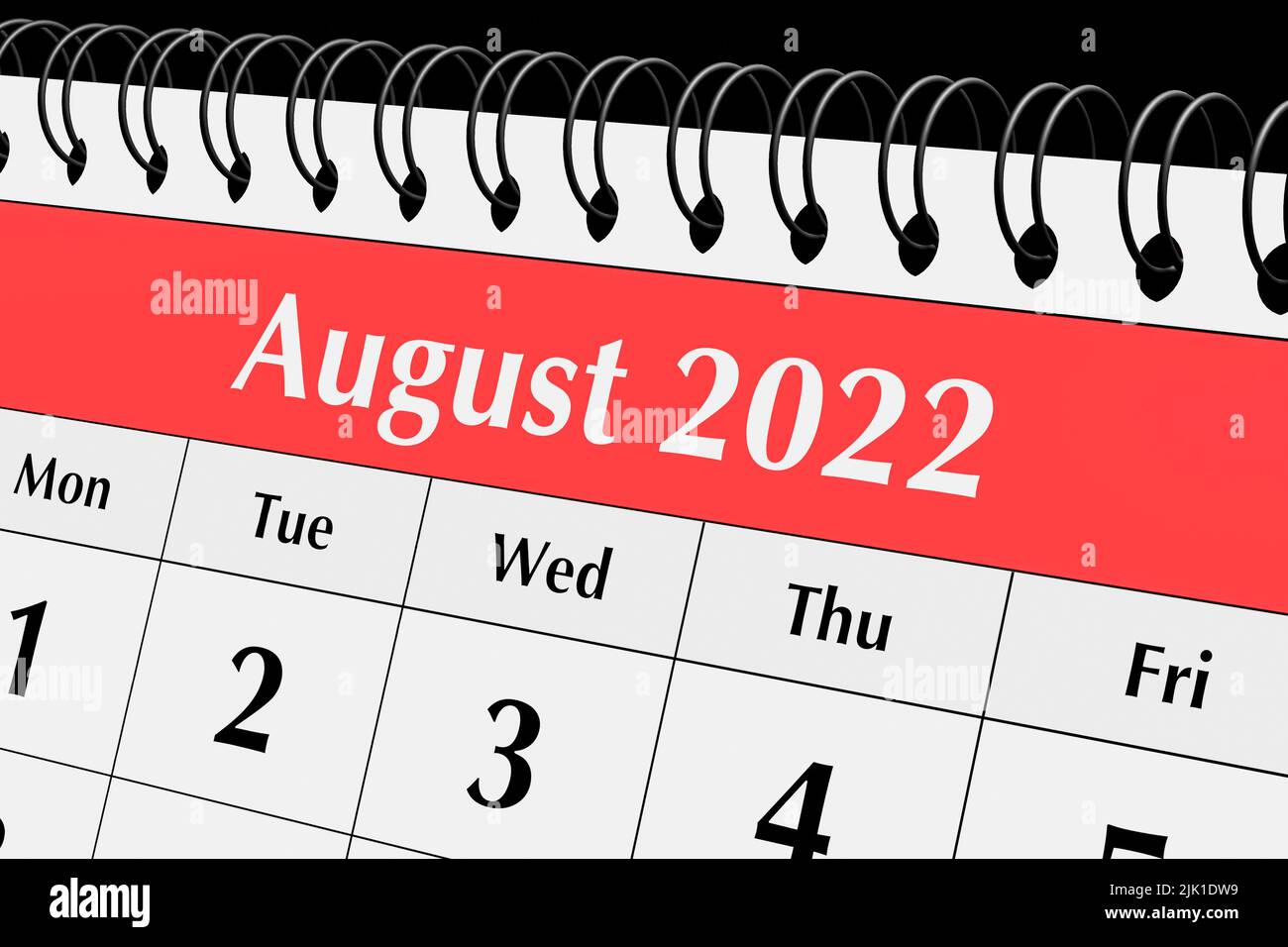 One page of the annual business desk monthly calendar. Date - month ...