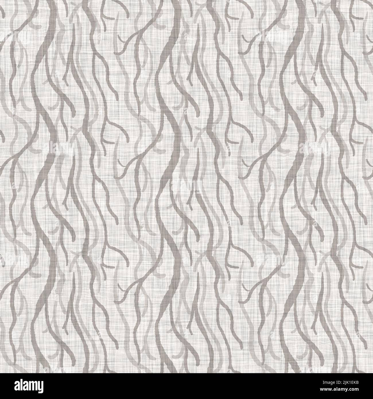 French grey doodle motif linen seamless pattern. Tonal country cottage ...