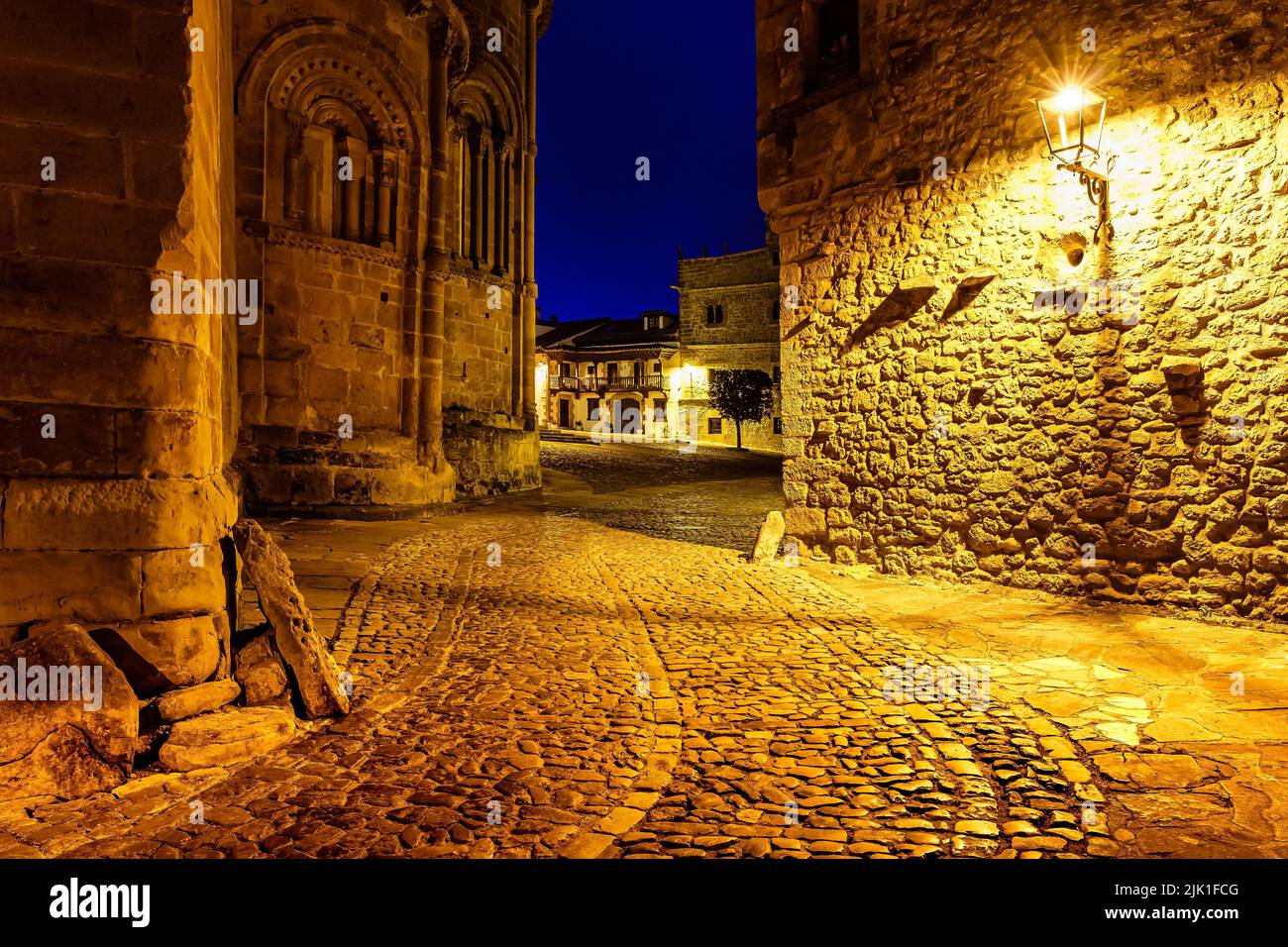 Old city lit with street lights hi-res stock photography and images - Alamy