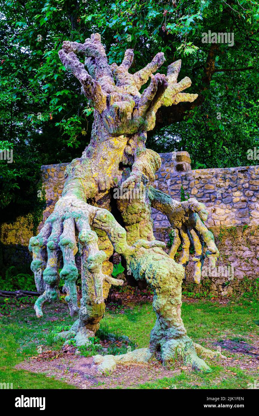 Tree figure in the shape of a person, representing an enchanted forest ...