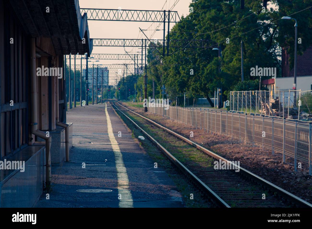 The railroad station in the rural countryside Stock Photo - Alamy
