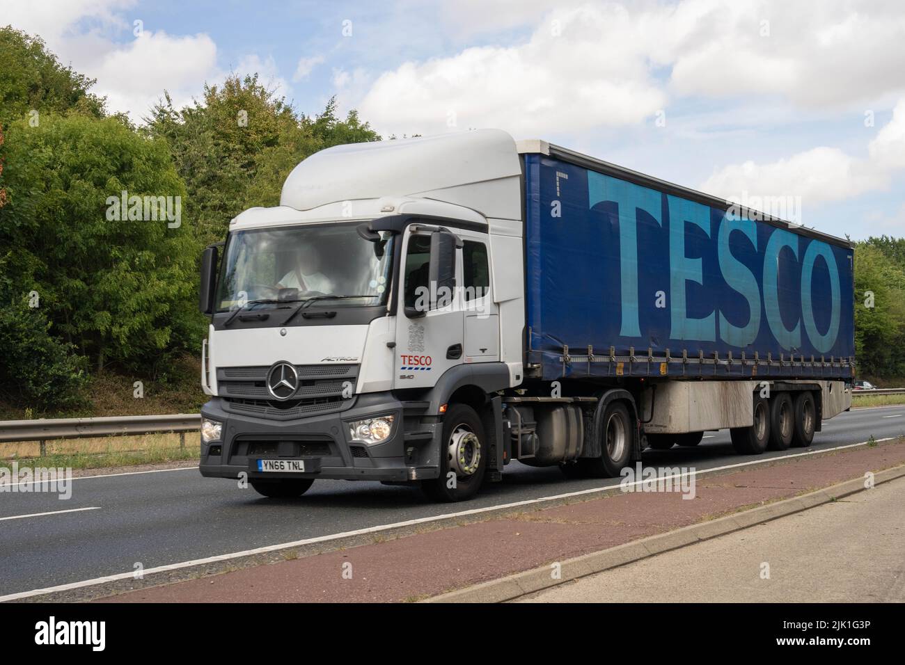 Tesco lorry travelling along southern bypass norwich Norfolk Stock ...