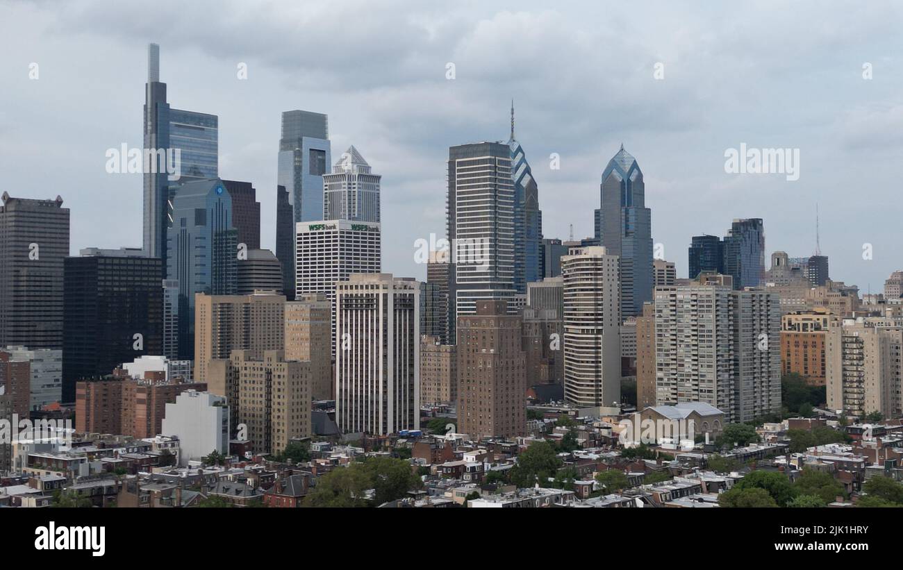 A skyline of the city with tall buildings Stock Photo - Alamy