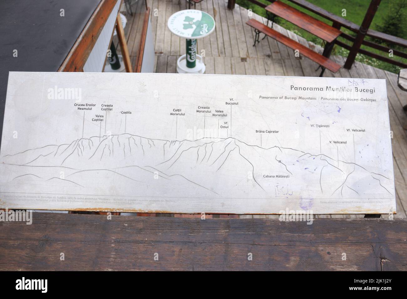 Illustrative panel of the routes on Postavaru Peak in Brasov Stock ...