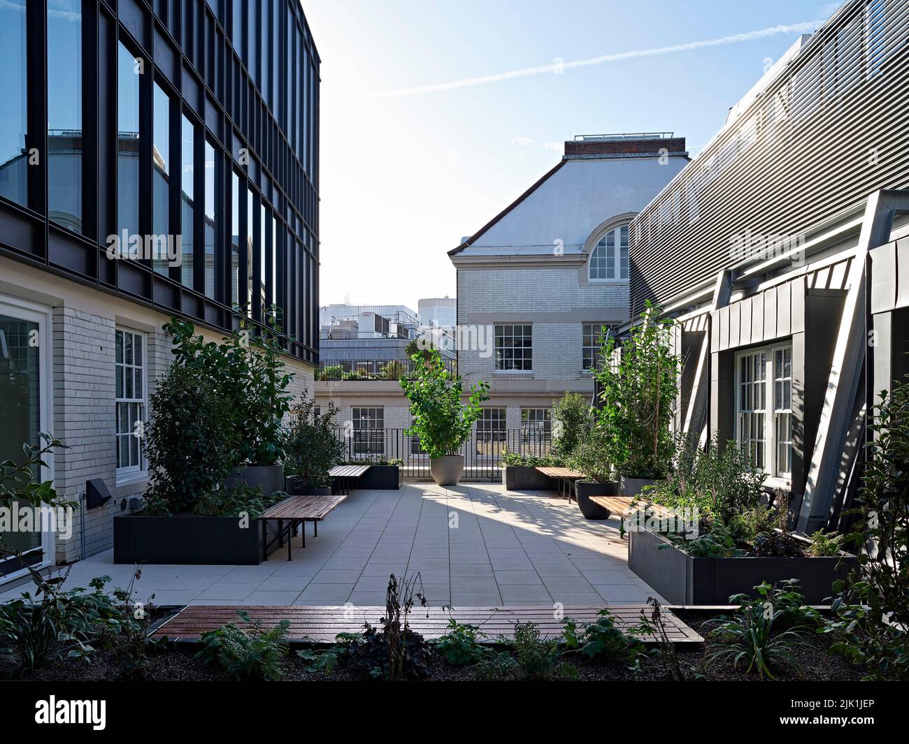 Roof top terrace with seating. The Gilbert & One Lackington, London ...