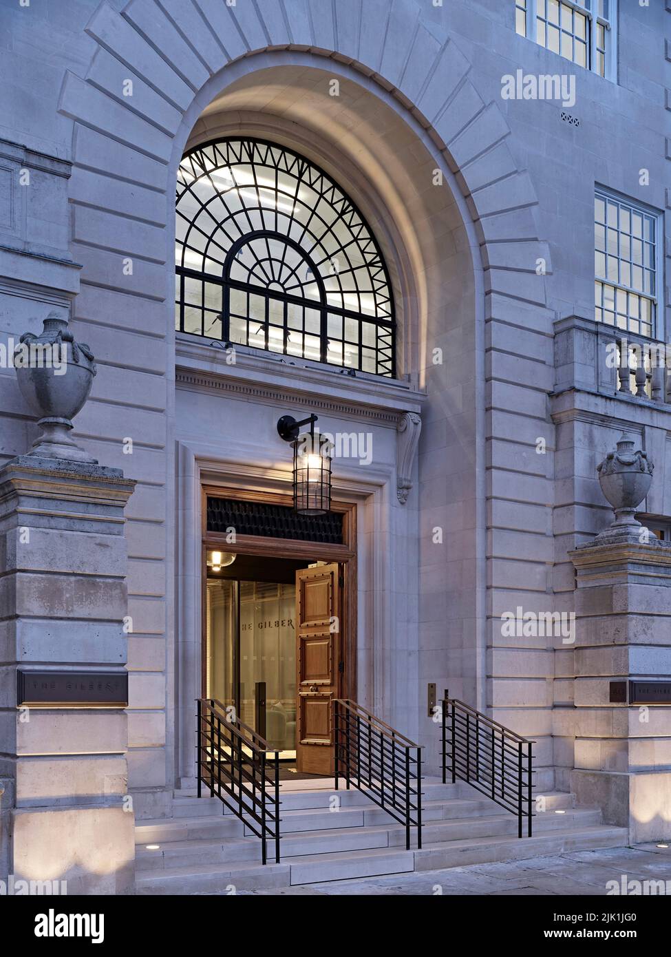 Main entrance at dusk. The Gilbert & One Lackington, London, United ...