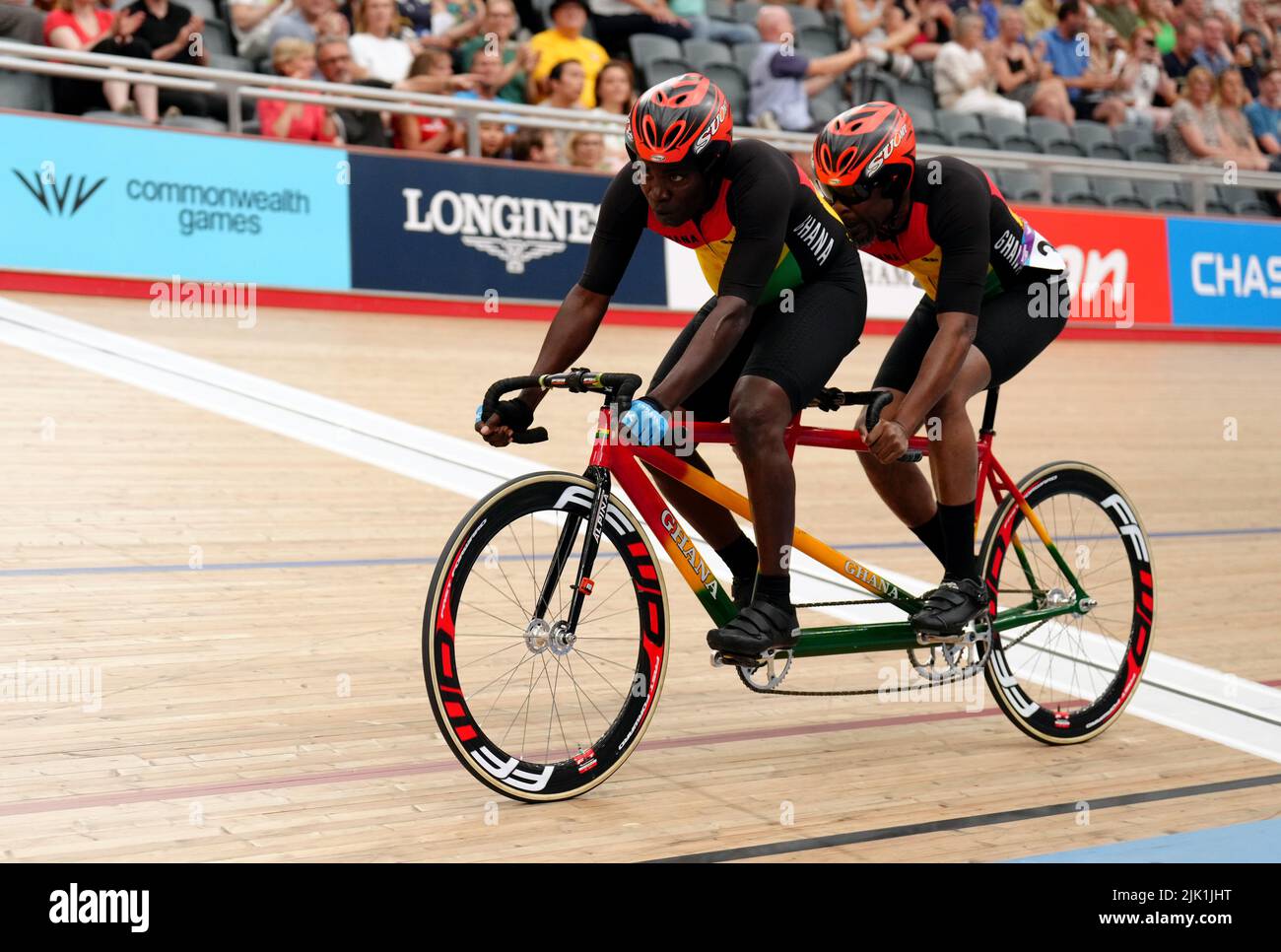 Ghana's Frederick Assor and pilot Rudolf Mensah during the Men's Tandem ...