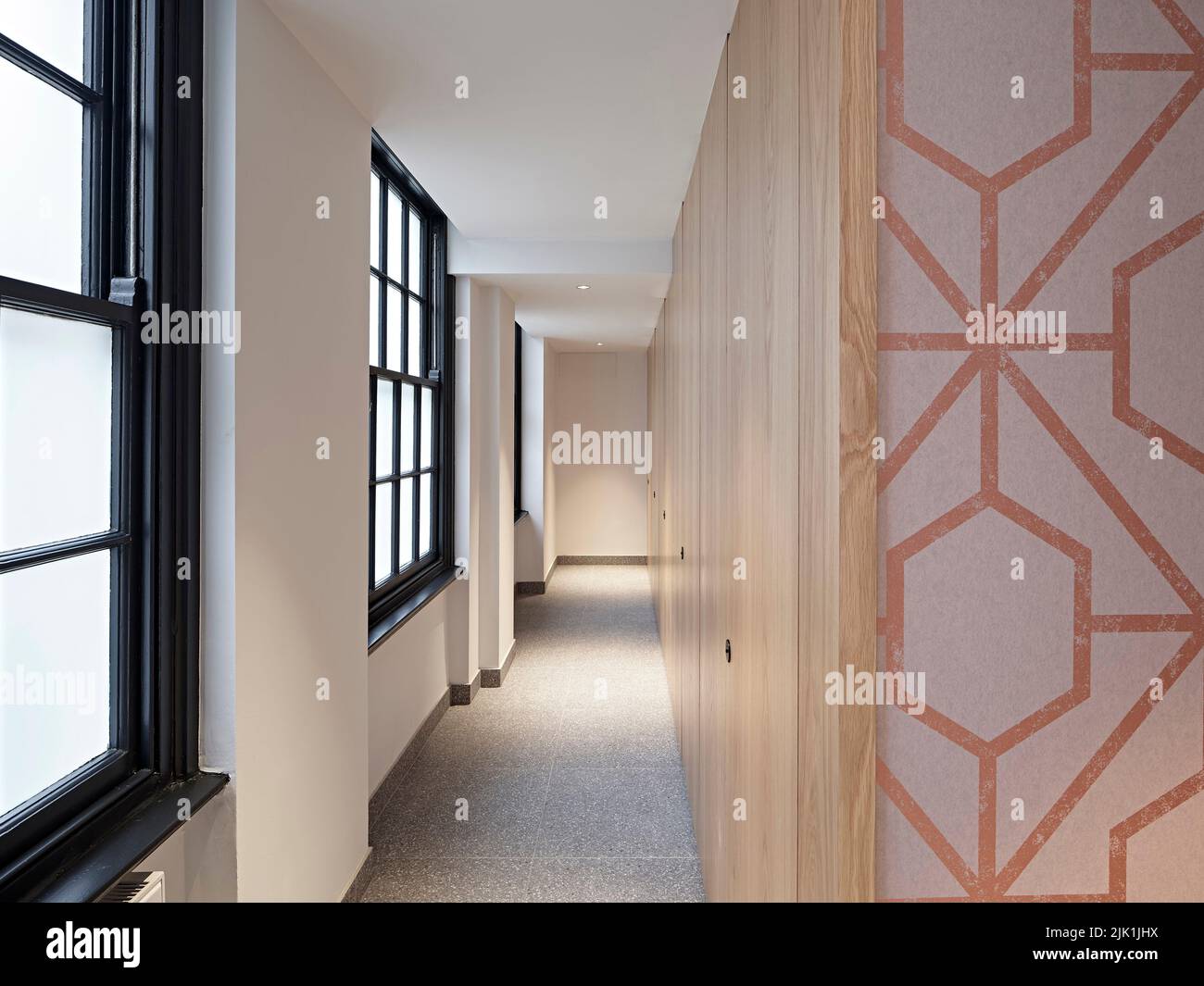 Basement corridor. The Gilbert & One Lackington, London, United Kingdom ...