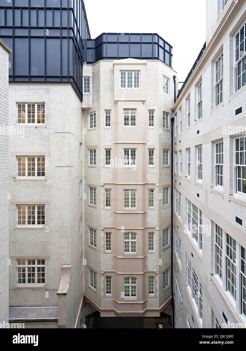 Courtyard facade and rooftop extension. The Gilbert & One Lackington ...