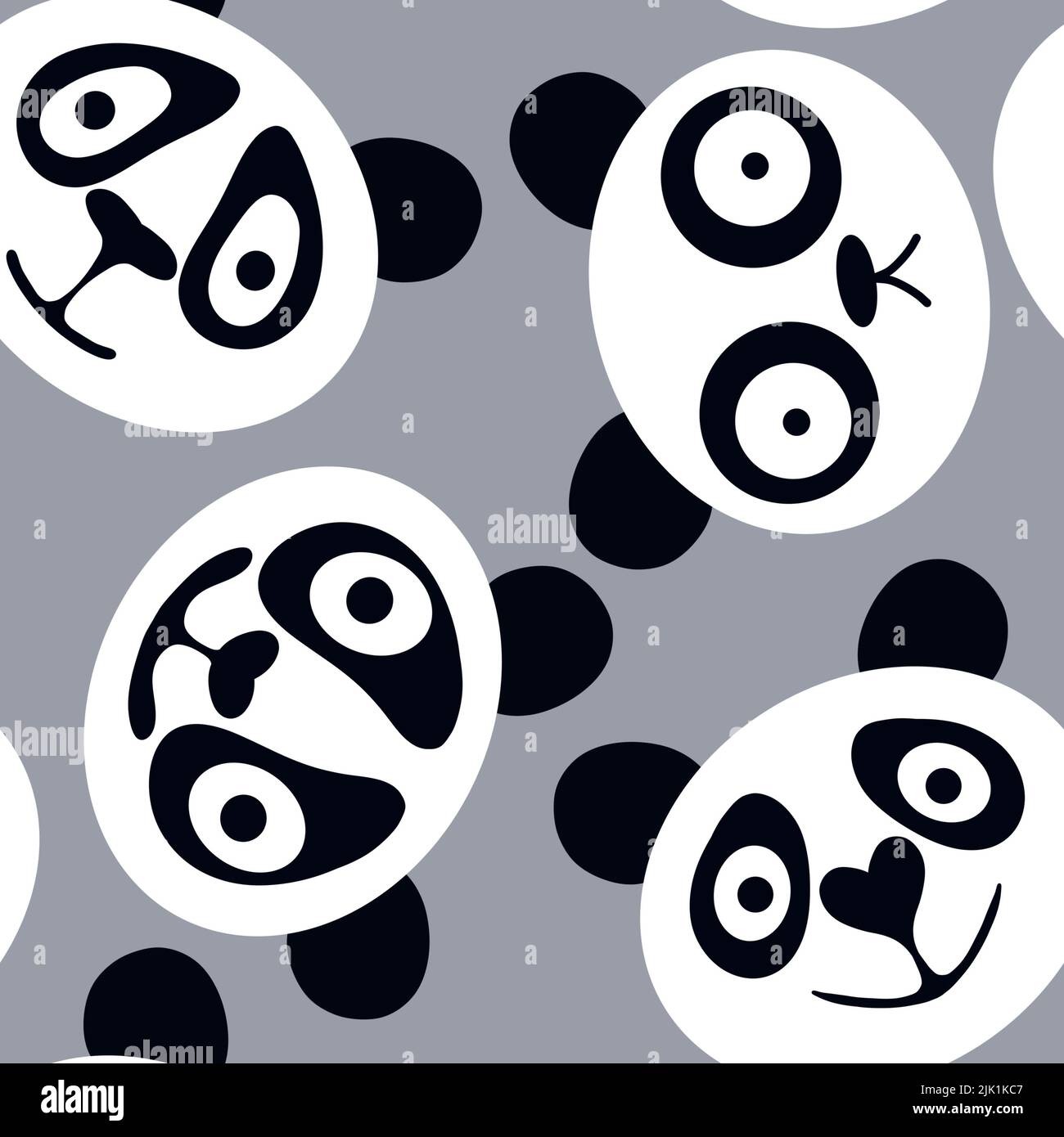 Animals cartoon seamless panda pattern for kids clothes print and ...