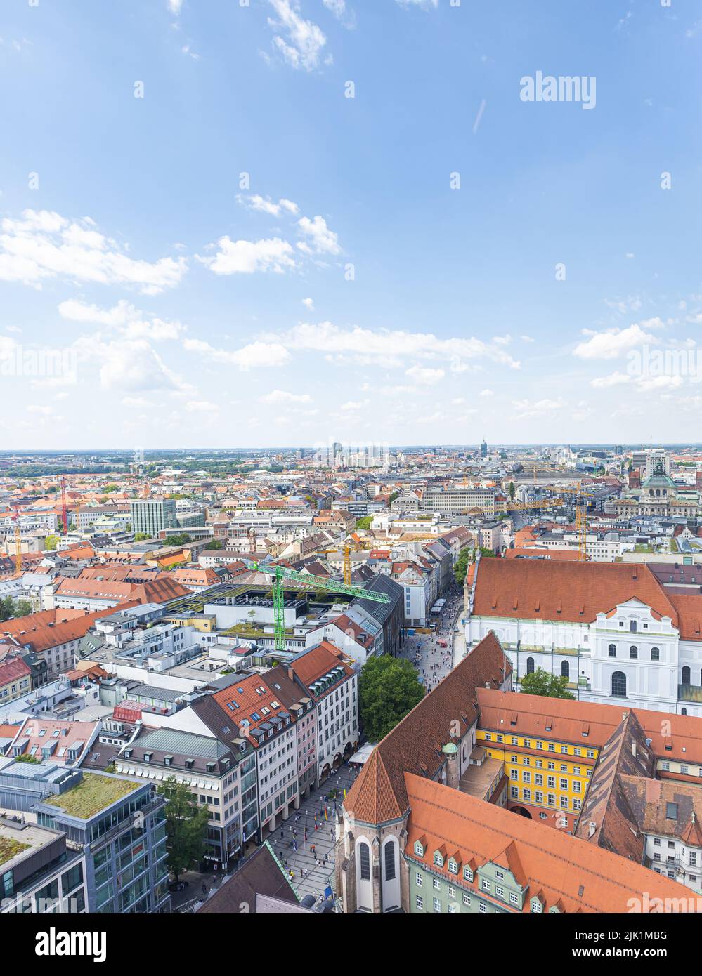 Munich, Germany - July 6, 2022: View of the München skyline, aerial ...