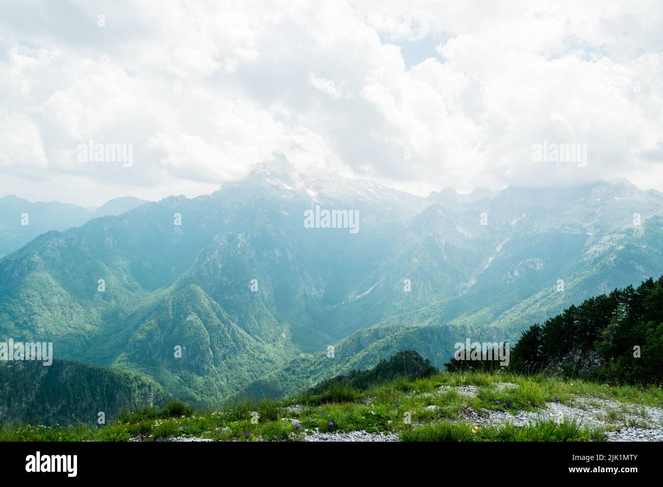 Scenic nature view of Albanian nature. Alpin environment background ...