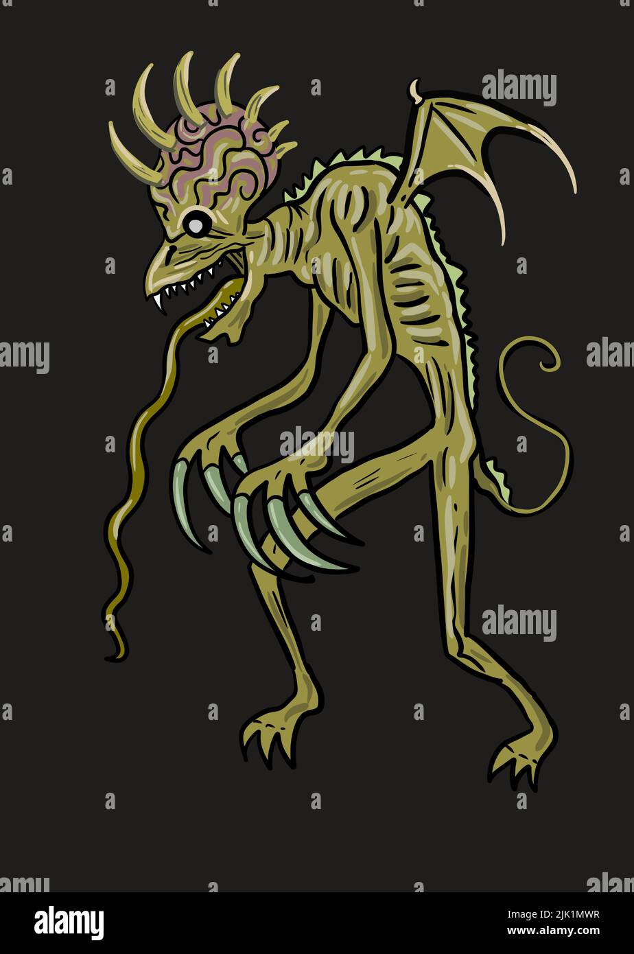 monstrous demon illustration Stock Photo - Alamy
