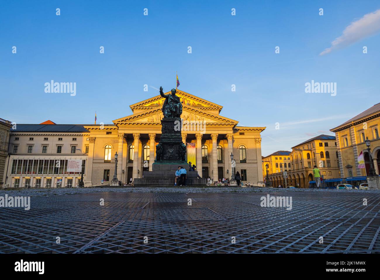 Munich, Germany - July 6, 2022: Sunset at the National Theatre (German ...