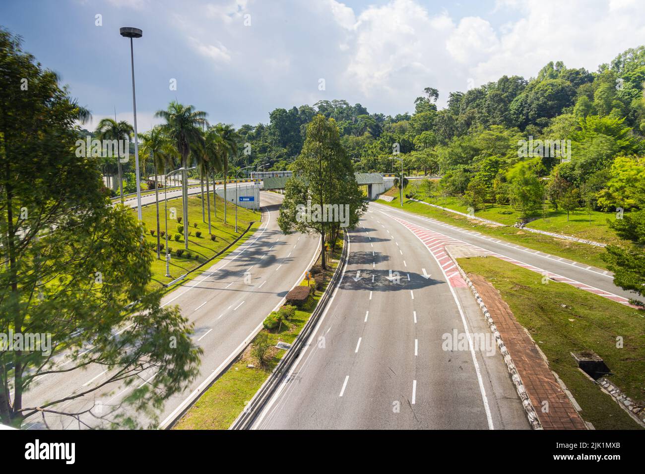 Unusual empty highway in the malaysia capital Kuala Lumpur near Jalan ...