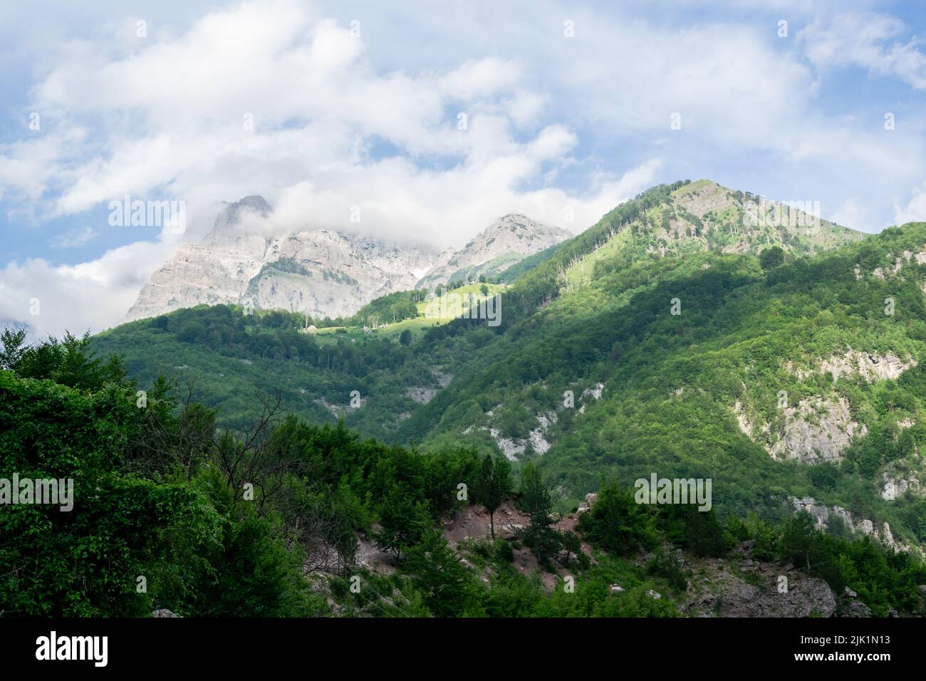 Scenic nature view of Albanian nature. Alpin environment background ...
