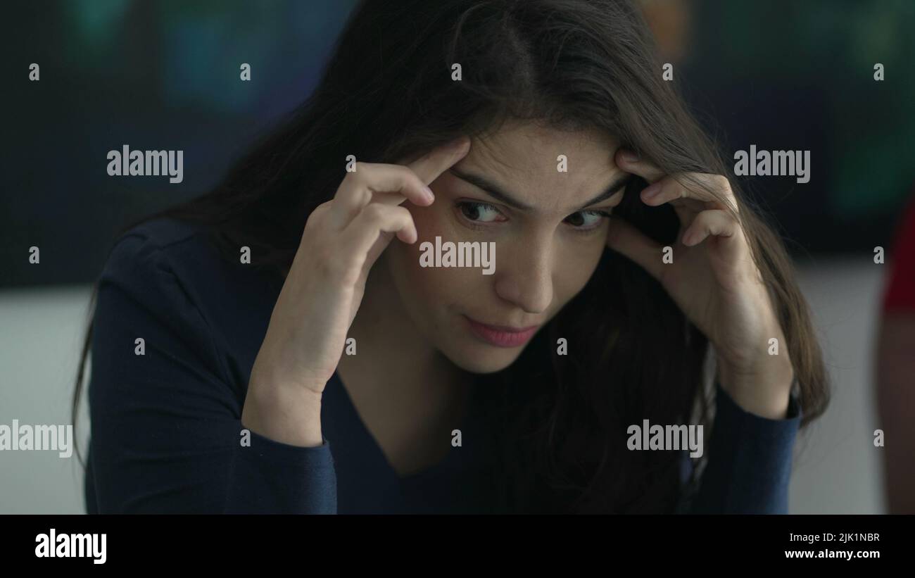 Overwhelmed woman expression. Person having problems. Girl with ...