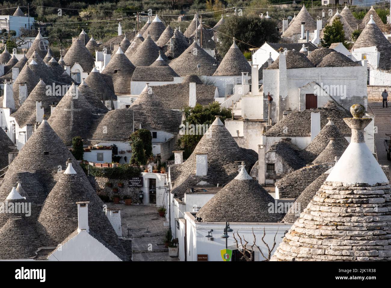 Scenic cityscape of downtown Alberobello with its famous Trulli ...
